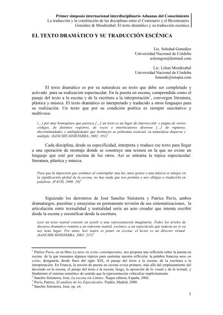 El texto dramático es por su naturaleza un texto que debe ser ...