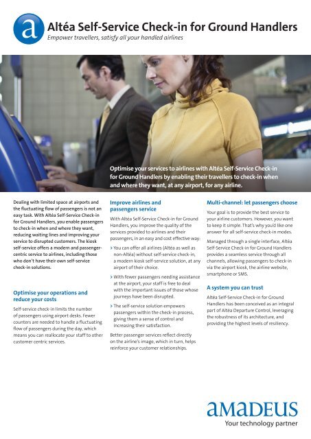 Altéa Self-Service Check-in for Ground Handlers - Amadeus