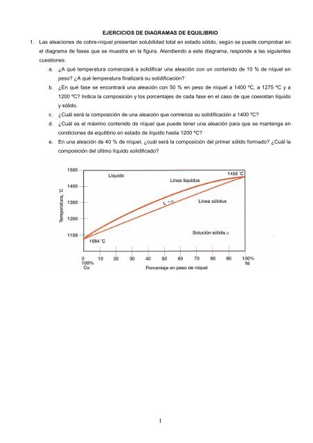 EJERCICIOS DE DIAGRAMAS DE EQUILIBRIO