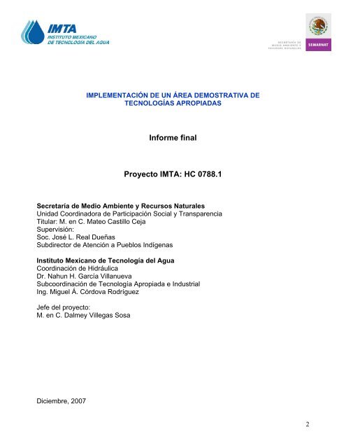 Informe final del proyecto - Semarnat