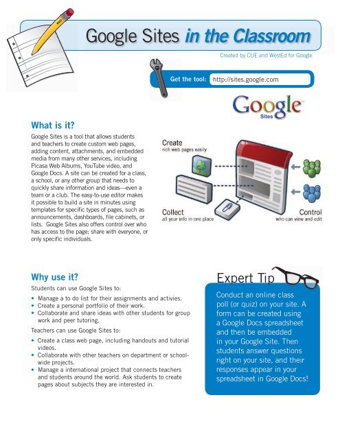 Google Sites in the Classroom - Educational Technology Resources
