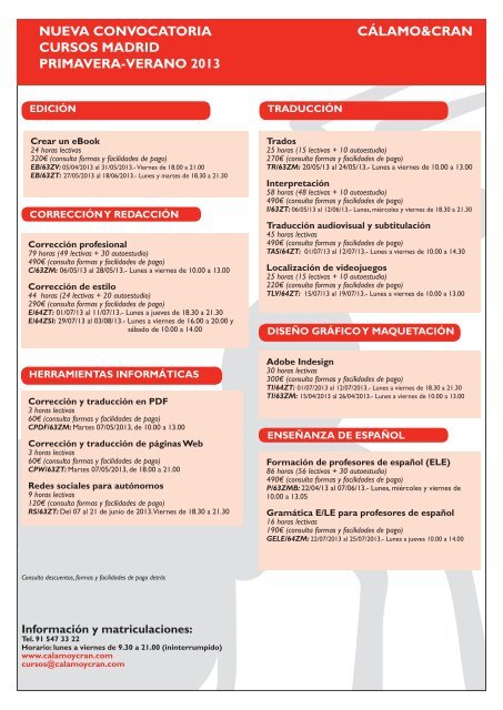 catálogo de cursos