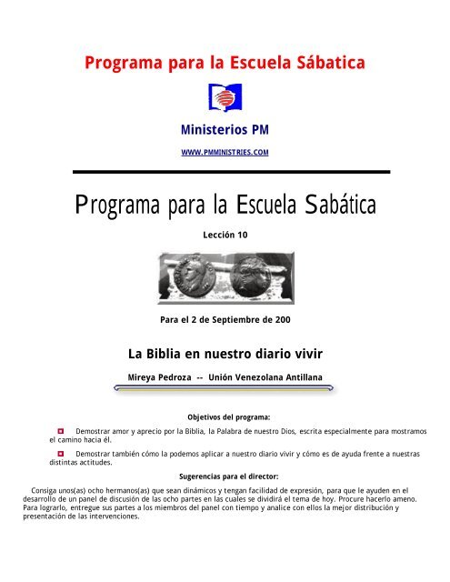 modelo Programa de la Escuela Sábatica - Ministerios PM