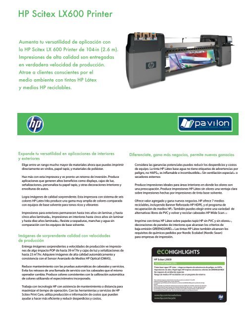 HP Scitex LX600 Printer - Pavilon.com.mx