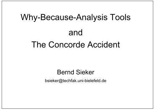 Why-Because-Analysis Tools and The Concorde Accident