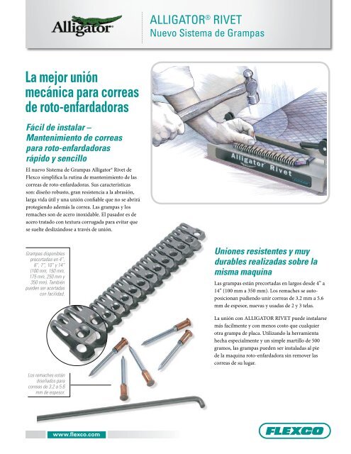 Alligator® Rivet Nuevo Sistema de Grampas - Flexco