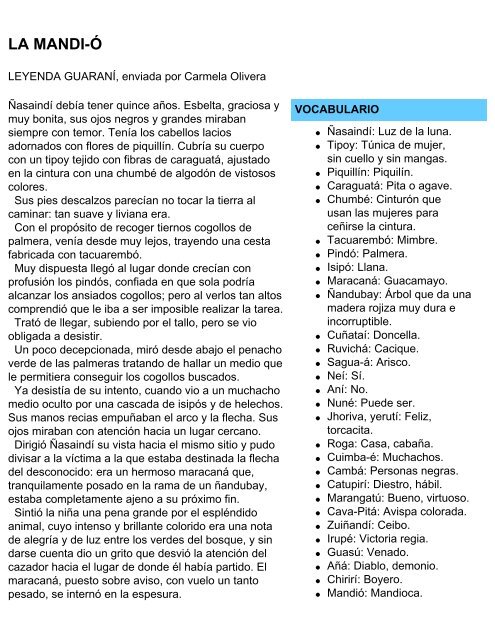 la mandi-ó - Kahani, cuentos del mundo.