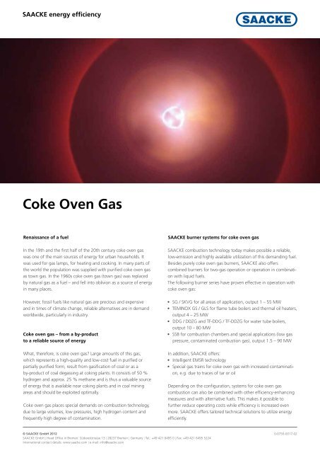 Coke-Oven-Gas pdf, 535.7 KB, 2 Page(s) - Saacke.com