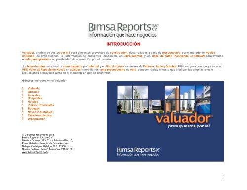 INTRODUCCIÓN - Bimsa Reports