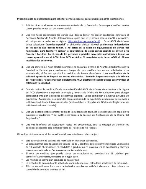 oprimir aquí - Universidad de Puerto Rico, Recinto de Río Piedras