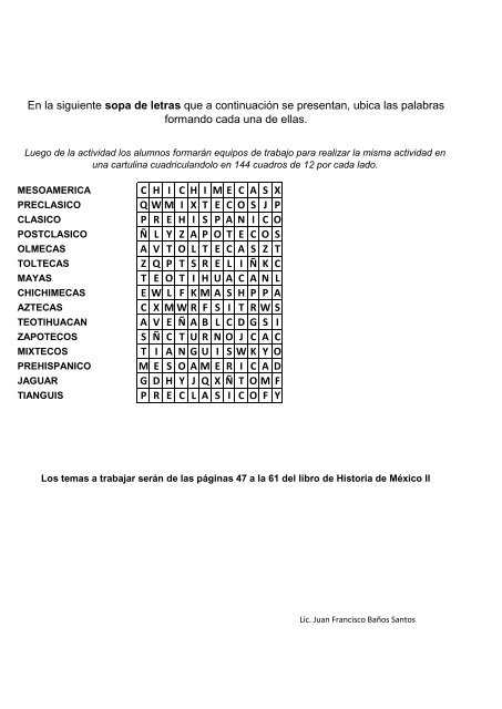 Sopa De Letras De Historia