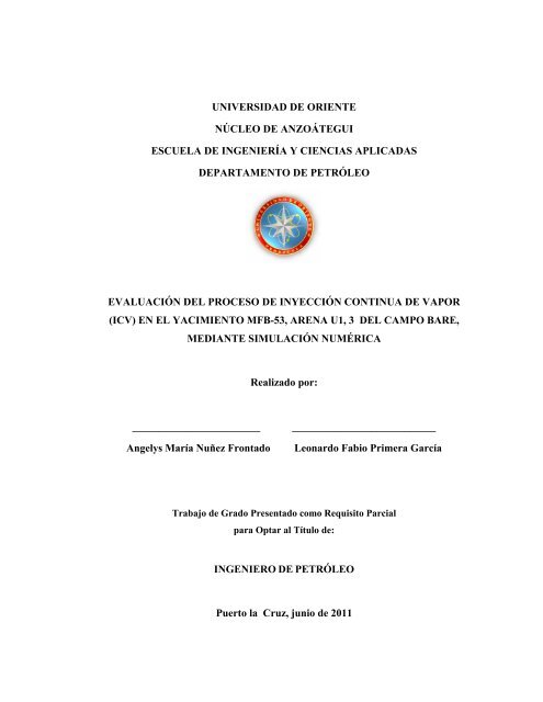 universidad de oriente núcleo de anzoátegui escuela de ingeniería ...
