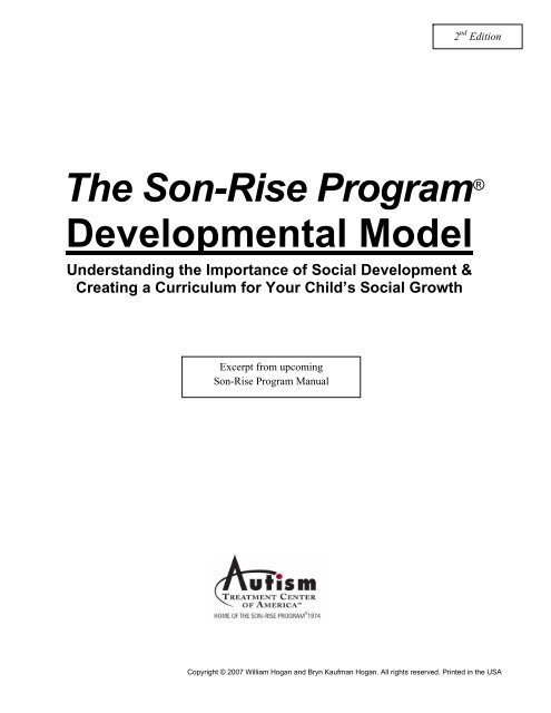 The Son-Rise Program® Developmental Model - Autism Treatment ...