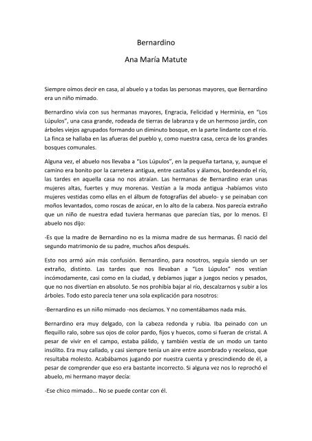 Bernardino Ana María Matute