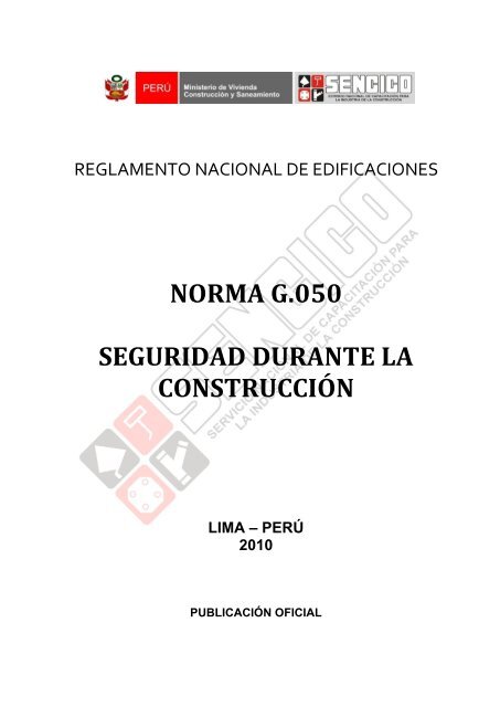 nte g.050 seguridad durante la construcción - Sencico