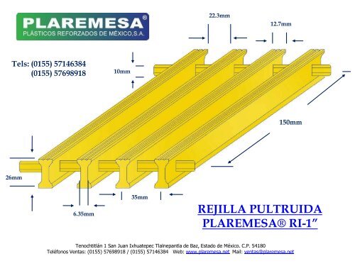 REJILLA PULTRUIDA PLAREMESA® RI-1”