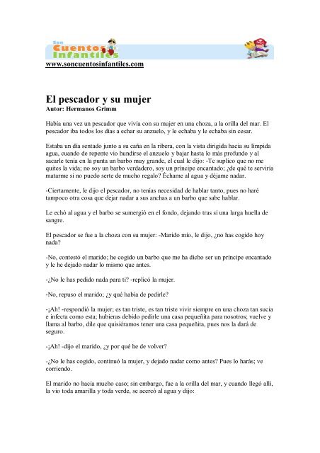 El pescador y su mujer - Cuentos infantiles