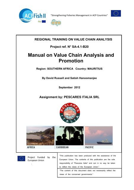 Manual on Value Chain Analysis and Promotion - ACP Fish II