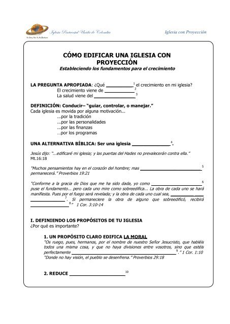 Como edificar una Iglesia con Proyección - IPUC ::: Distrito 5