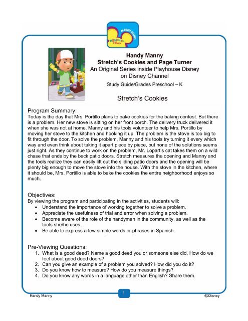 Program Summary: Objectives: Pre-Viewing ... - Disney Channel