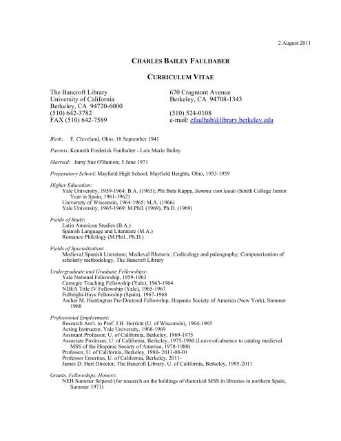 The Bancroft Library - University of California, Berkeley