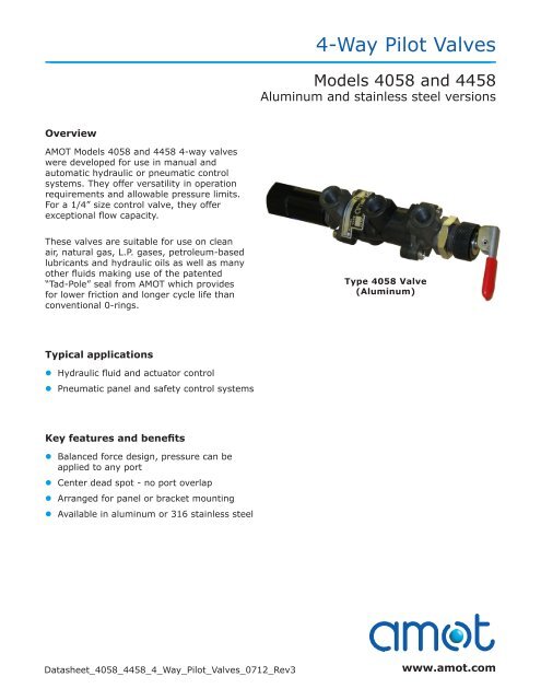 4-Way Pilot Valves - Amot