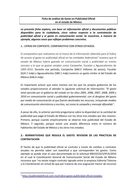 Ficha de análisis de Gasto en Publicidad Oficial en el ... - Fundar