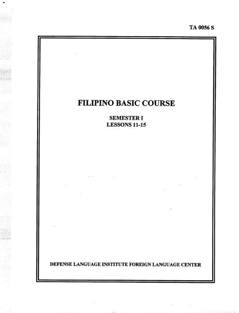 FILIPINO BASIC COURSE