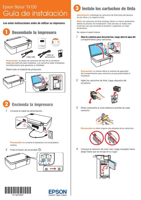 Guía de instalación - Epson Guía de instalación - Epson
