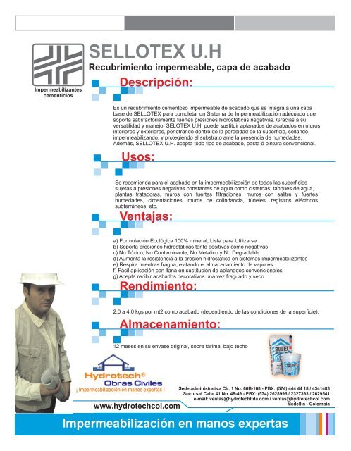Ficha Tecnica Sellotex UH - Hydrotech Obras Civiles