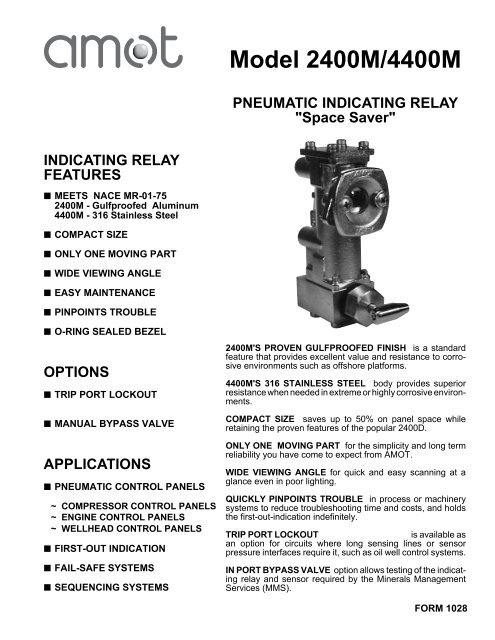 INDICATING RELAY FEATURES - Amot