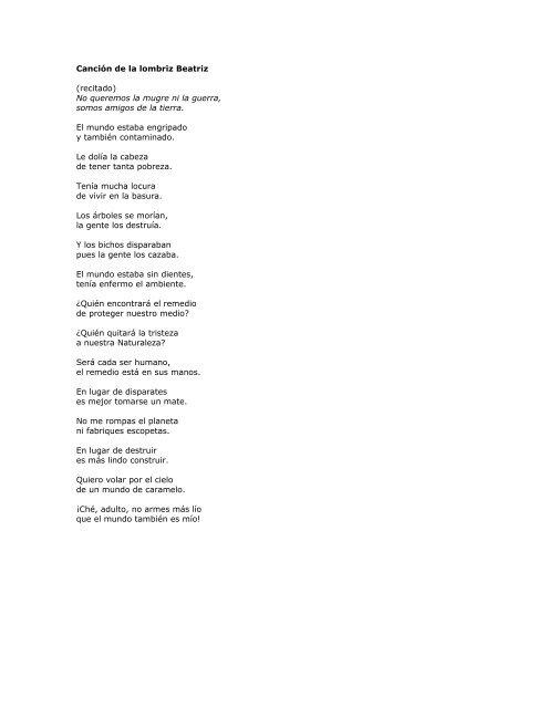 Canción de la lombriz Beatriz - ignacio martínez