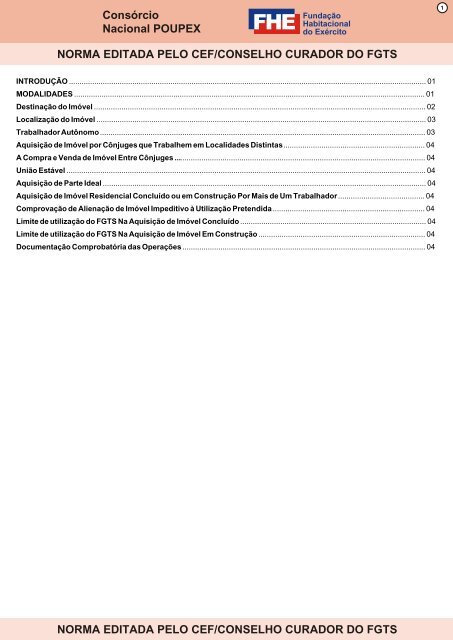 Consórcio Nacional POUPEX NORMA EDITADA PELO CEF ... - FHE