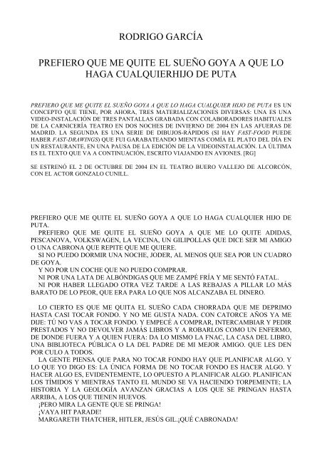 rodrigo garcía prefiero que me quite el sueño goya a que lo haga ...