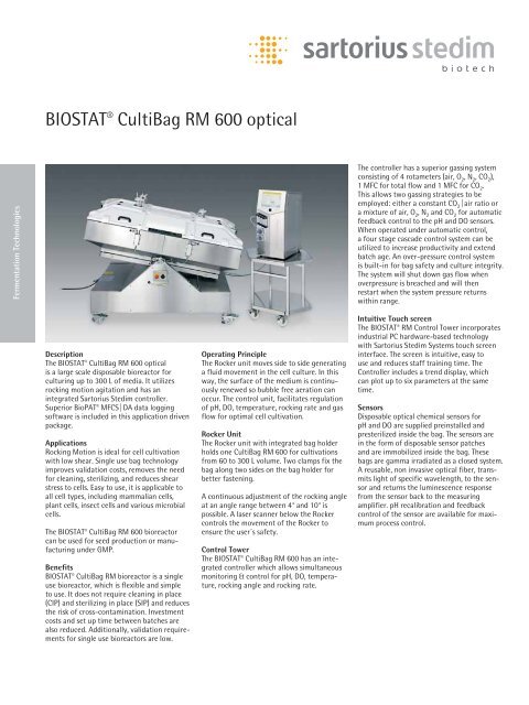 BIOSTAT® CultiBag RM 600 optical