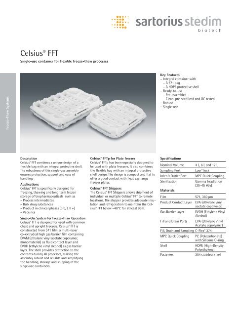 Data Freeze-Thaw Celsius FFT6L S--2055-e - Sartorius