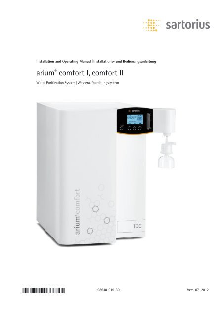 Manual arium Comfort I+II WH26002-a