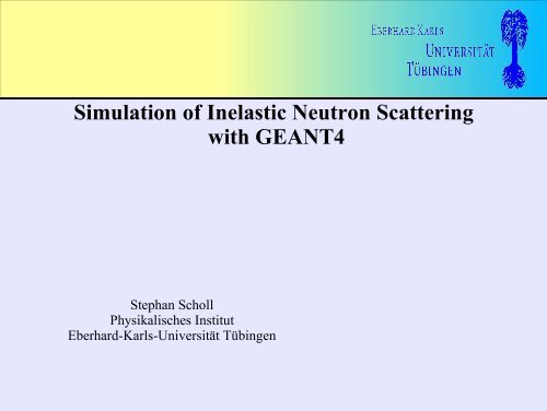 Simulation of Inelastic Neutron Scattering with GEANT4