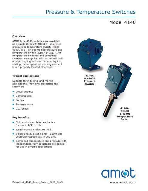 Pressure & Temperature Switches - Amot
