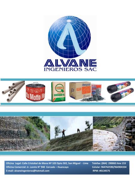 Brochure ALVANE INGENIEROS SAC - Cipjunin.org.pe