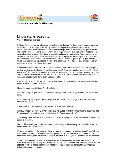 El pirata Alpargata - Cuentos infantiles