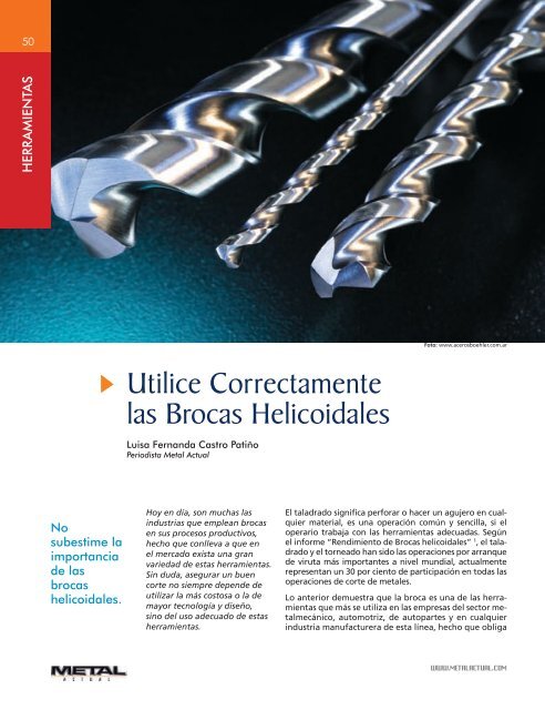 Herramientas Utilice Correctamente las Brocas Helicoidales