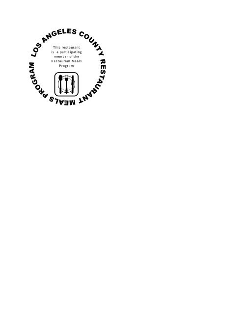 Restaurant meals program information form - SNAP and the ...