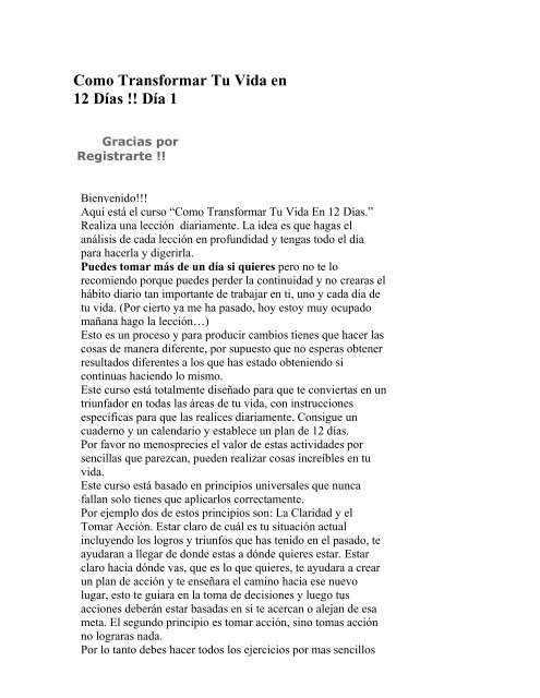 Como Transformar Tu Vida en 12 Días !! Día 1 - GetResponse