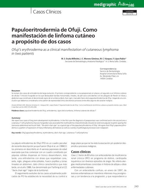 Papuloeritrodermia de Ofuji. Como manifestación ... - edigraphic.com