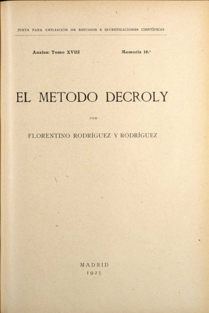 EL METODC^ DECROLY
