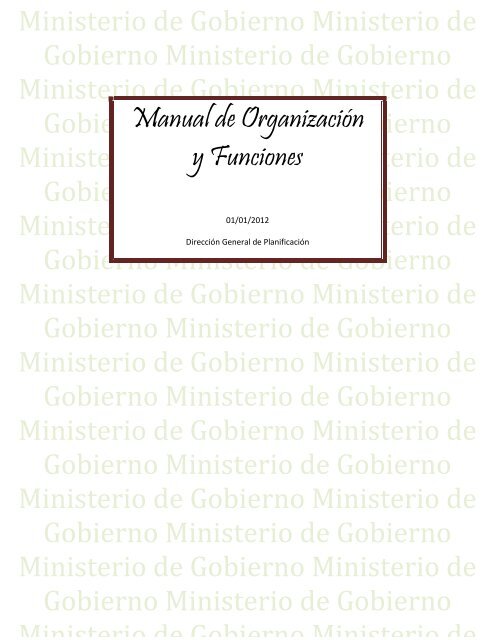 Manual de Organizacion y Funciones MOF - Ministerio de Gobierno