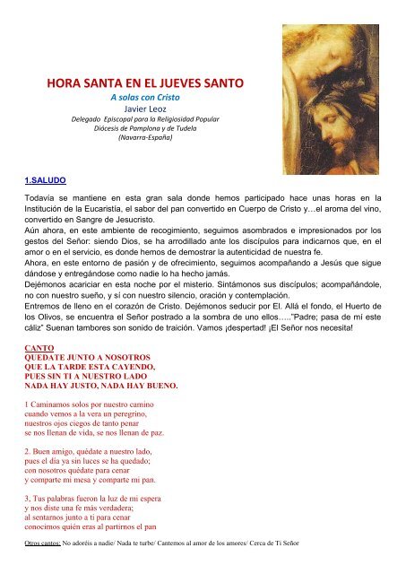 HORA SANTA EN EL JUEVES SANTO - Javier Leoz