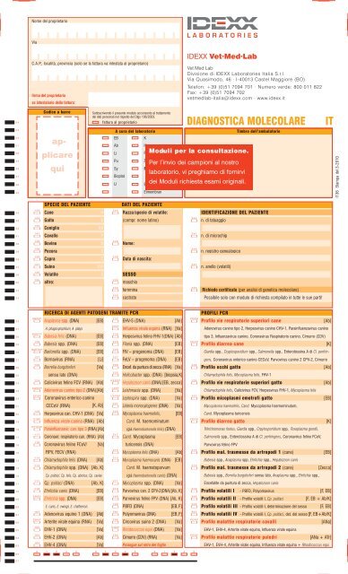 Visualizza / Stampa - IDEXX Laboratories