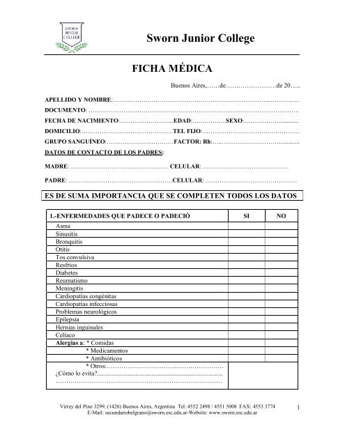 Ficha Médica.pdf - Sworn Junior College